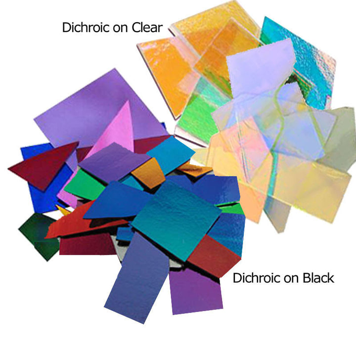 Dichroic Thin DichroMagic Smooth Variety Scrap Glass COE96 – Go Fusing